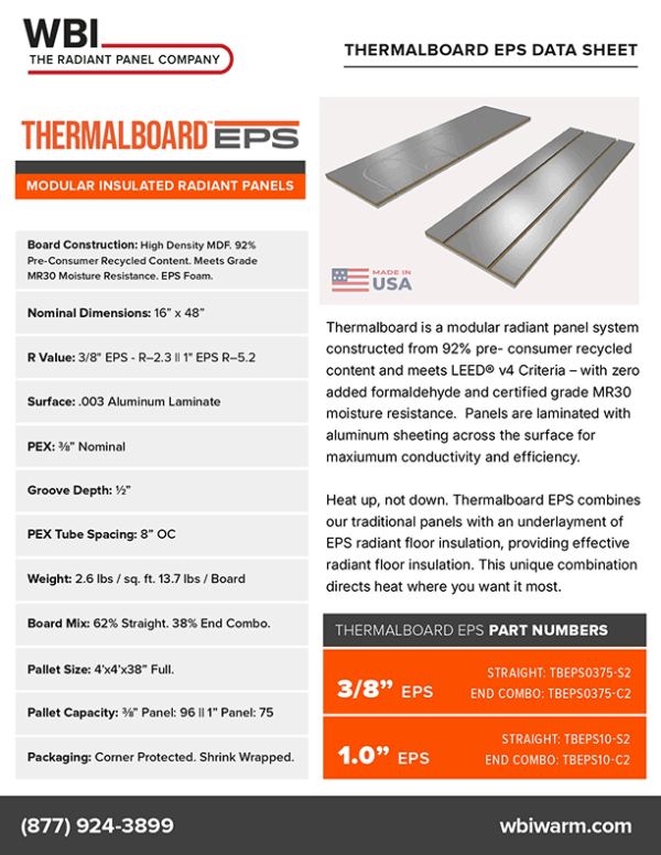 Radiant Floor Heating Installation Services with WBI Specification